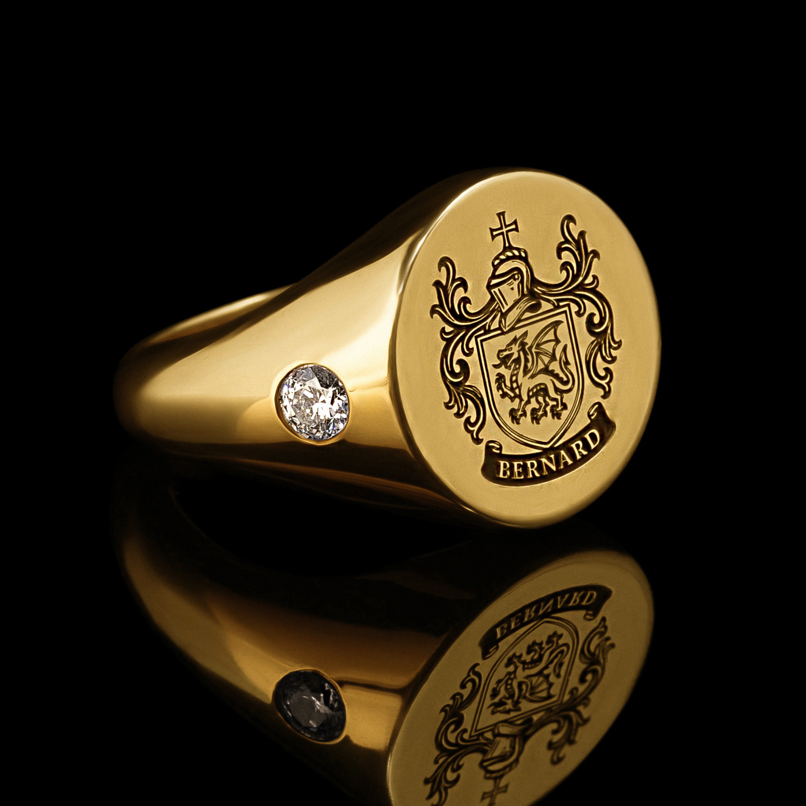 Personalized Gold Plated Signet Ring